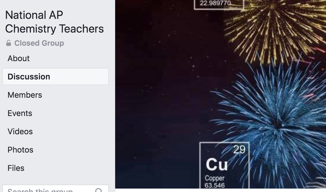 The AP Chemistry Teacher Facebook Page | Chemical Education Xchange